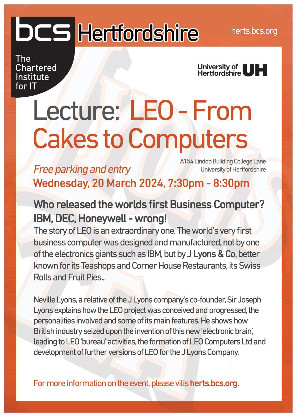 LEO: From Cakes to Computers - BCS Hertfordshire